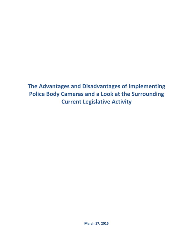 Research Paper - Advantages and Disadvantages of Police Body Cameras | PDF