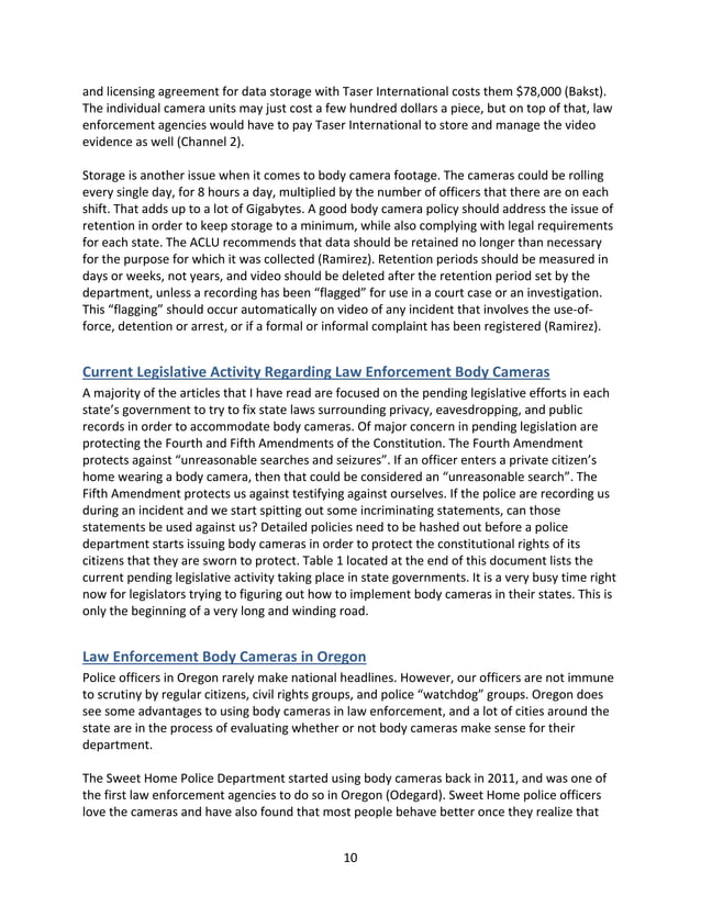 Research Paper - Advantages and Disadvantages of Police Body Cameras | PDF
