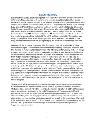 Research Paper - Advantages and Disadvantages of Police Body Cameras | PDF