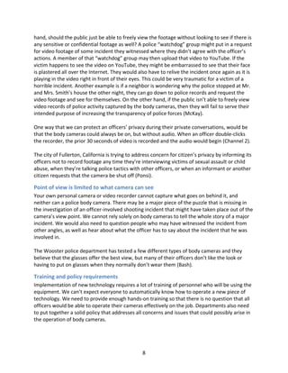 Research Paper - Advantages and Disadvantages of Police Body Cameras | PDF