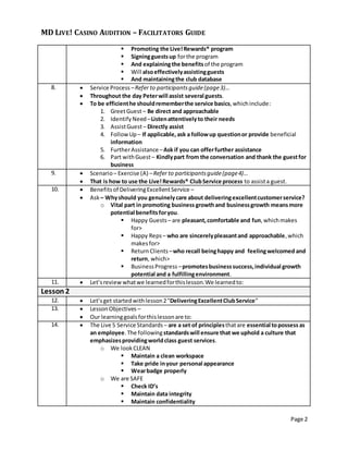 MD Live Casino Audition - Facilitators Guide_Final | PDF