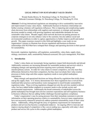 Legal Impact on Sustainable Value Chains | PDF