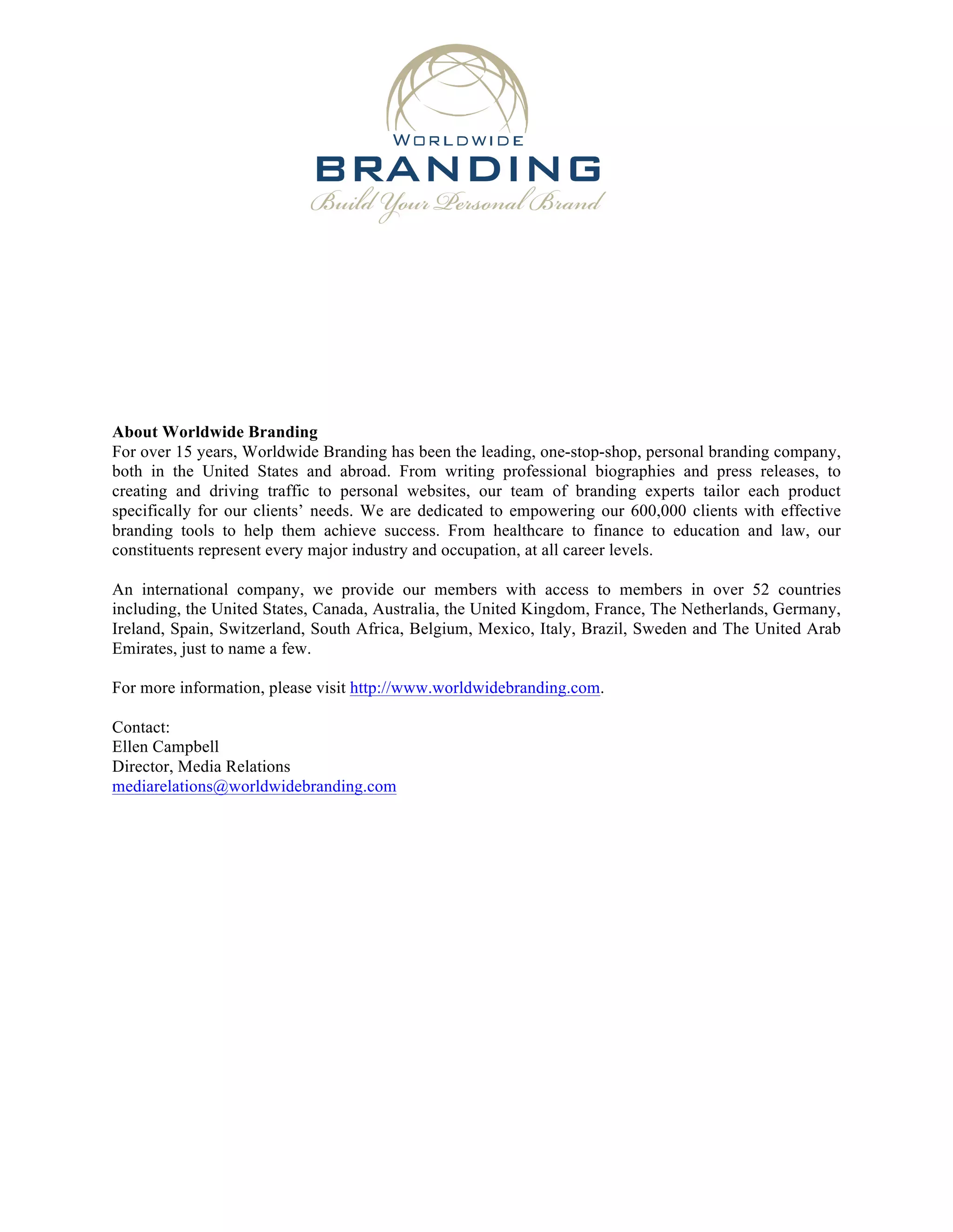 Worldwid Branding - VIP Press Release | PDF
