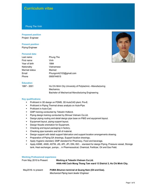 CV-Phung The Vinh-2016_new | PDF