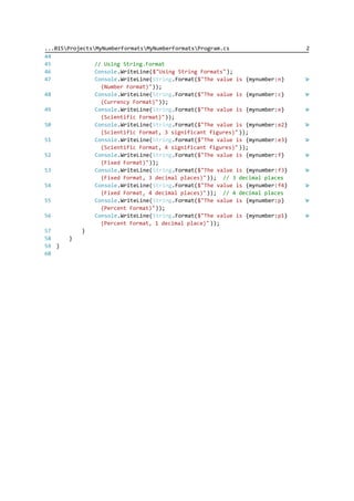 Listing for MyNumberFormats | PDF