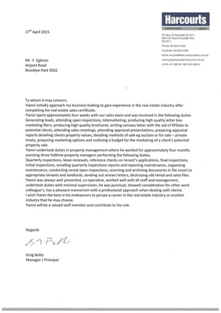 Reference Mr Greg Bolto. | PDF