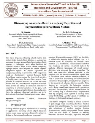 Discovering Anomalies Based on Saliency Detection and Segmentation in Surveillance System | PDF