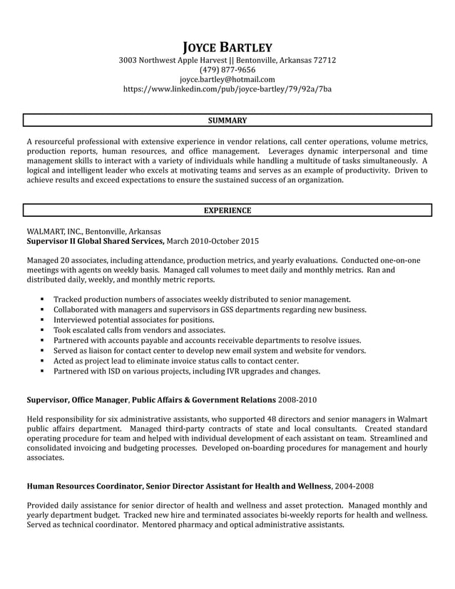 Joyce Resume 2015 | DOC