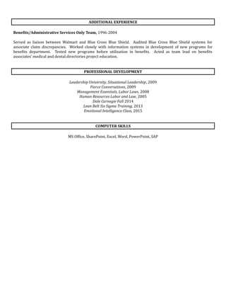 Joyce Resume 2015 | DOC | Human Resources | Business