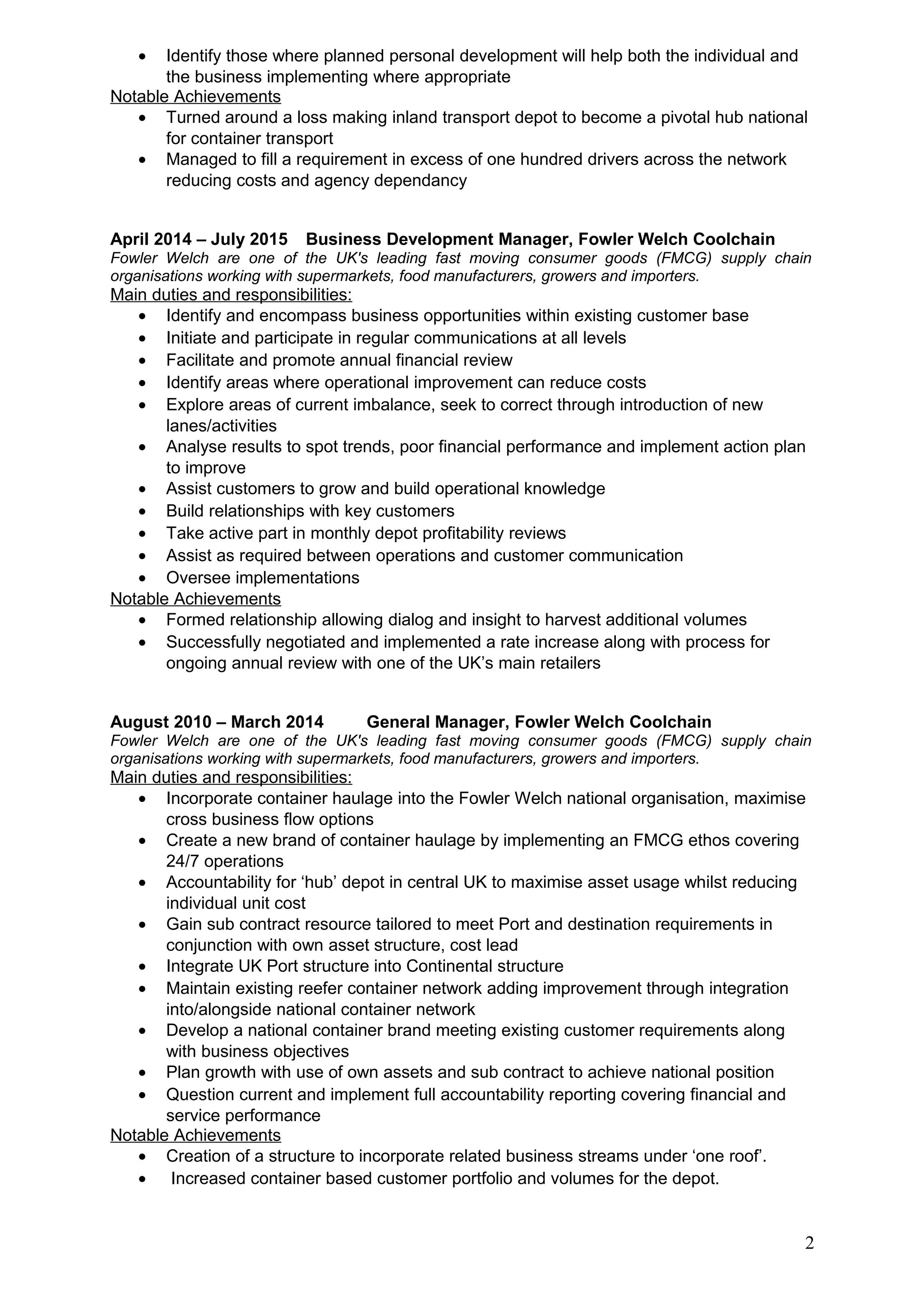 Peter Gostling CV | DOC