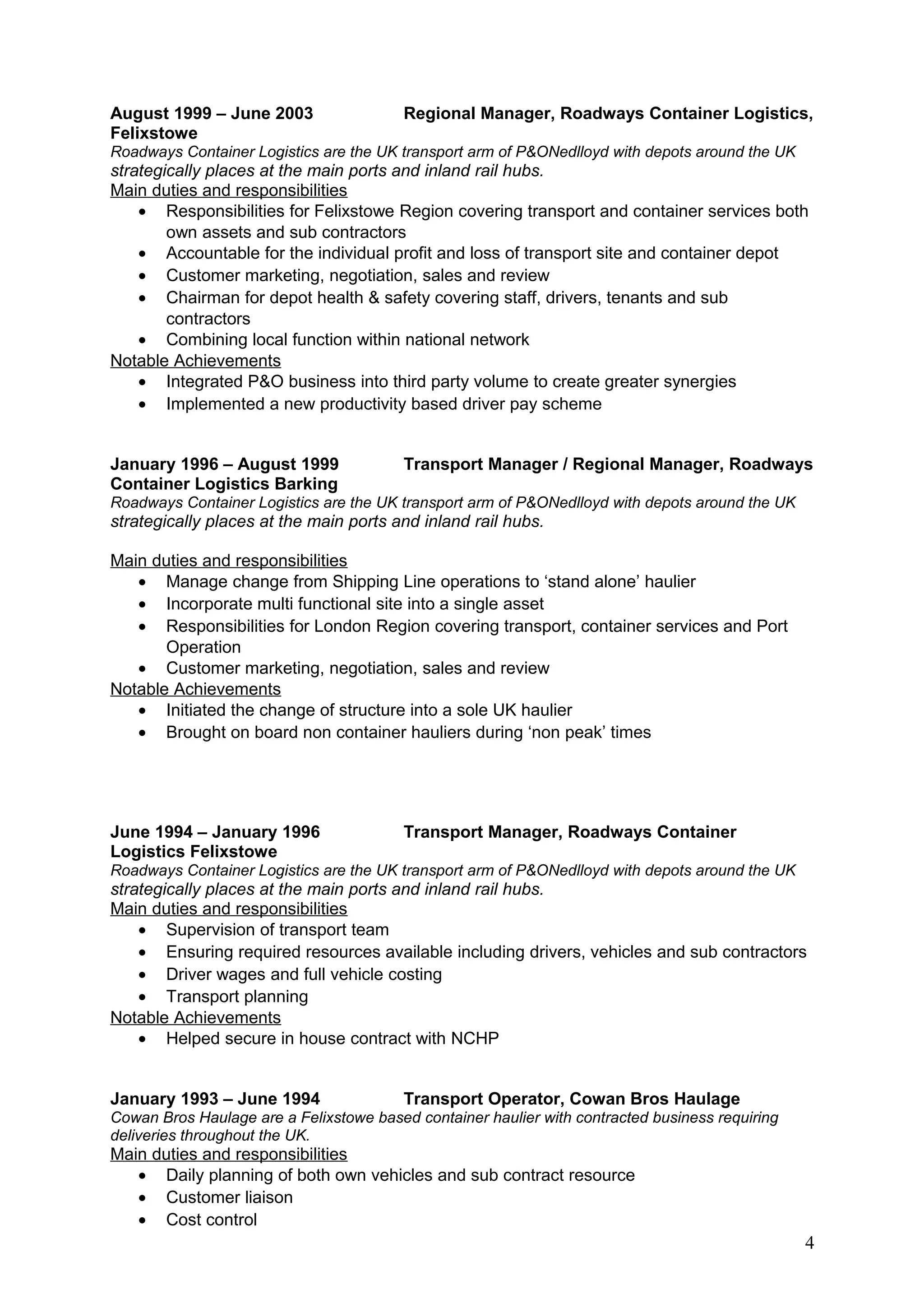 Peter Gostling CV | DOC