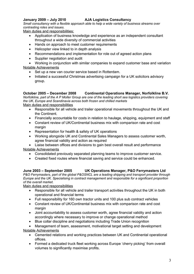 Peter Gostling CV | PDF