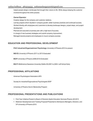 Nathan Huffman2.rtfresumeword | RTF | Professional School ...