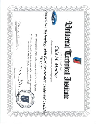 UTI Certificate of Completion | PDF