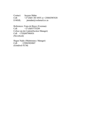 Jacques Malan CV2 | DOCX