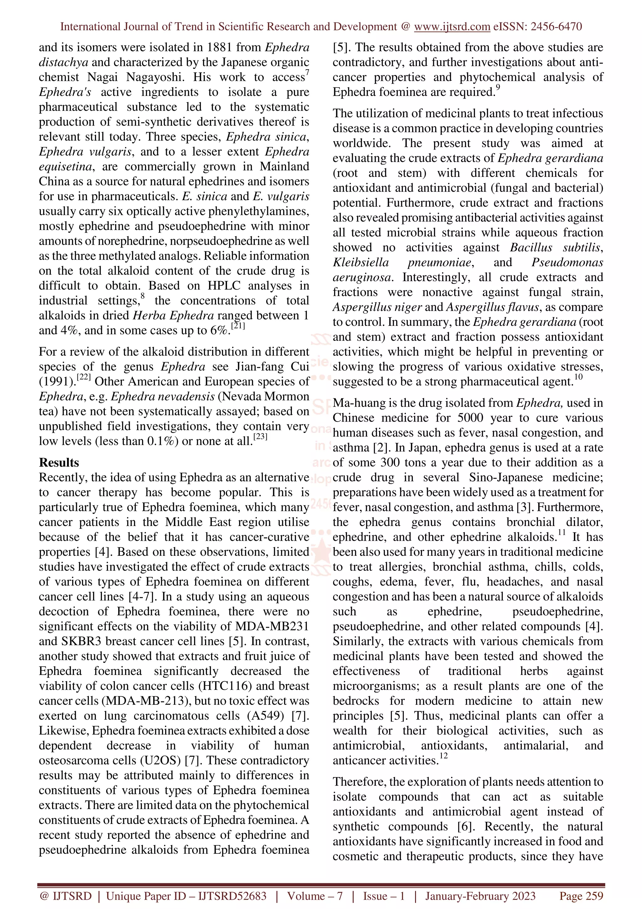 Ephedra Distribution, Ethnobotany and Pharmacological Properties | PDF