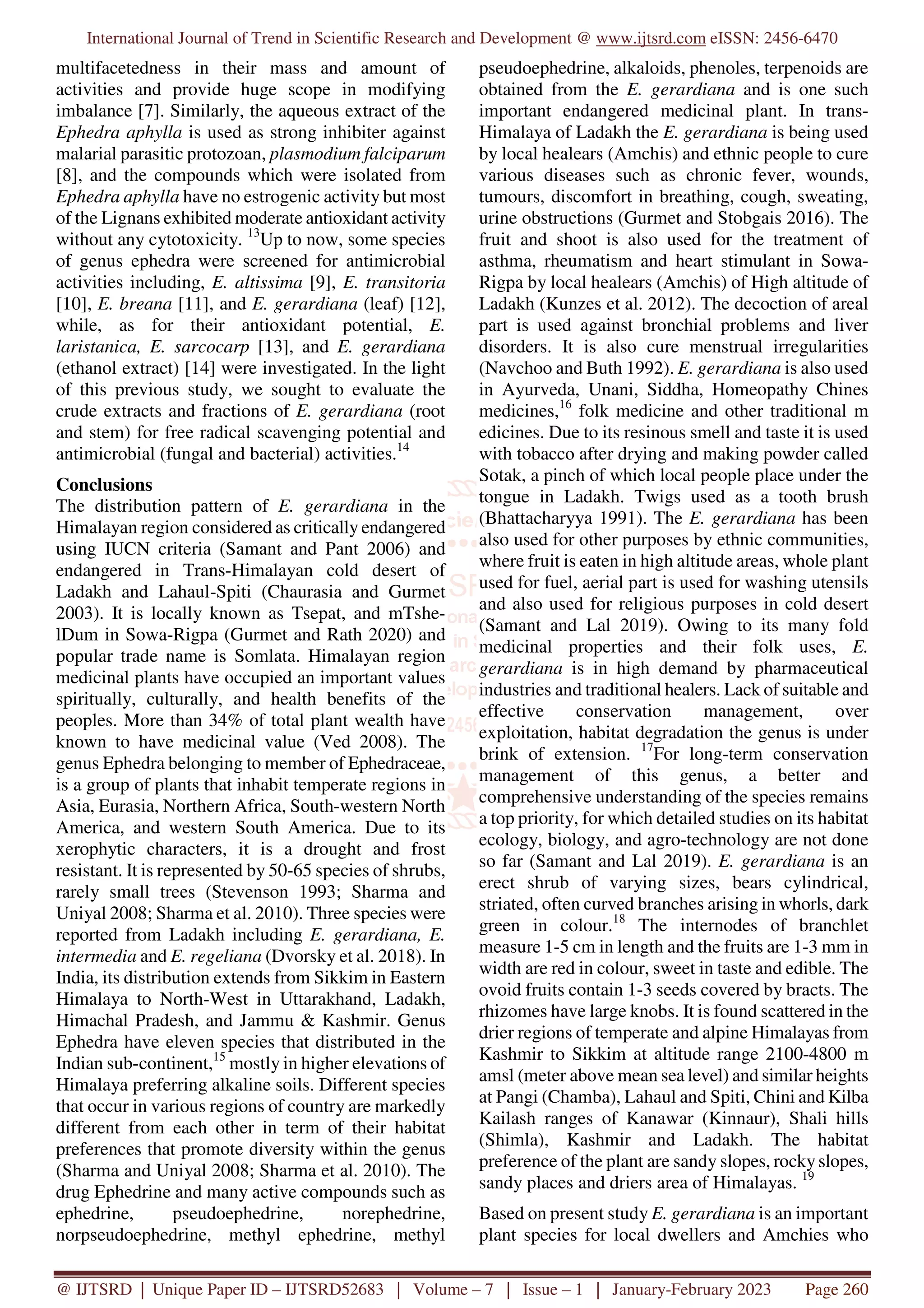 Ephedra Distribution, Ethnobotany and Pharmacological Properties | PDF