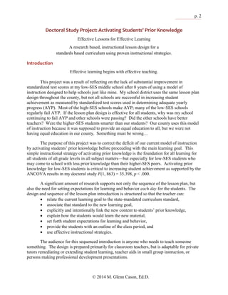 Doctoral Study Project-Presentation | PDF