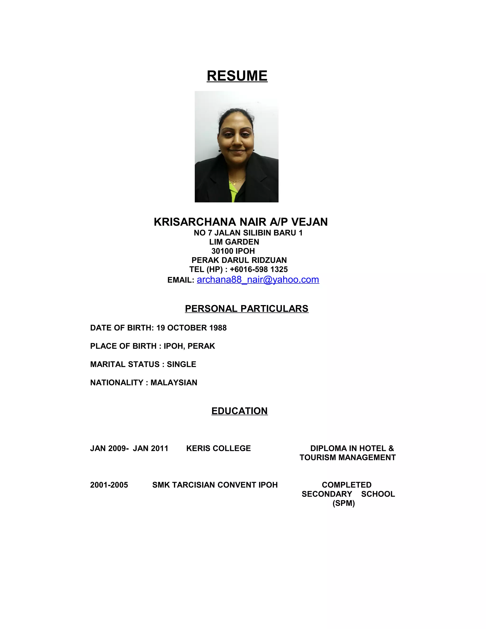 RESUME@ARCHANA | PDF