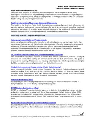 Childhood Obesity Resource List | PDF