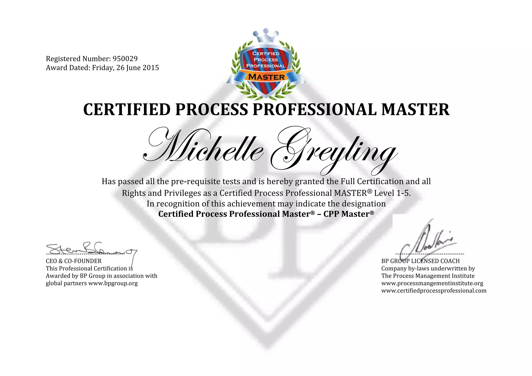 CPP_Masters_Michelle Greyling | PPT