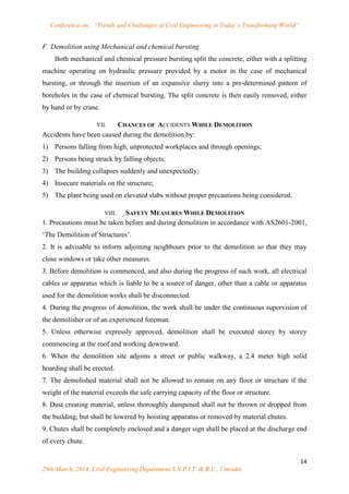 DEMOLITION OF BUILDINGS: INTEGRATED NOVEL APPROACH | PDF