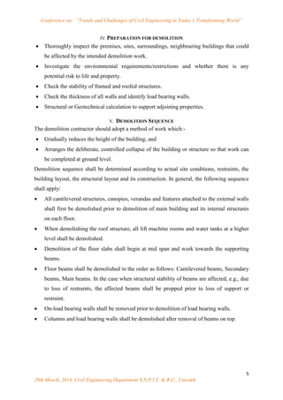 DEMOLITION OF BUILDINGS: INTEGRATED NOVEL APPROACH | PDF