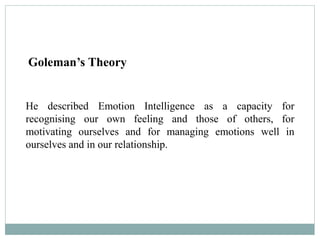Emotional Intelligence, Goleman's Theory, Emotional Intelligence in ...