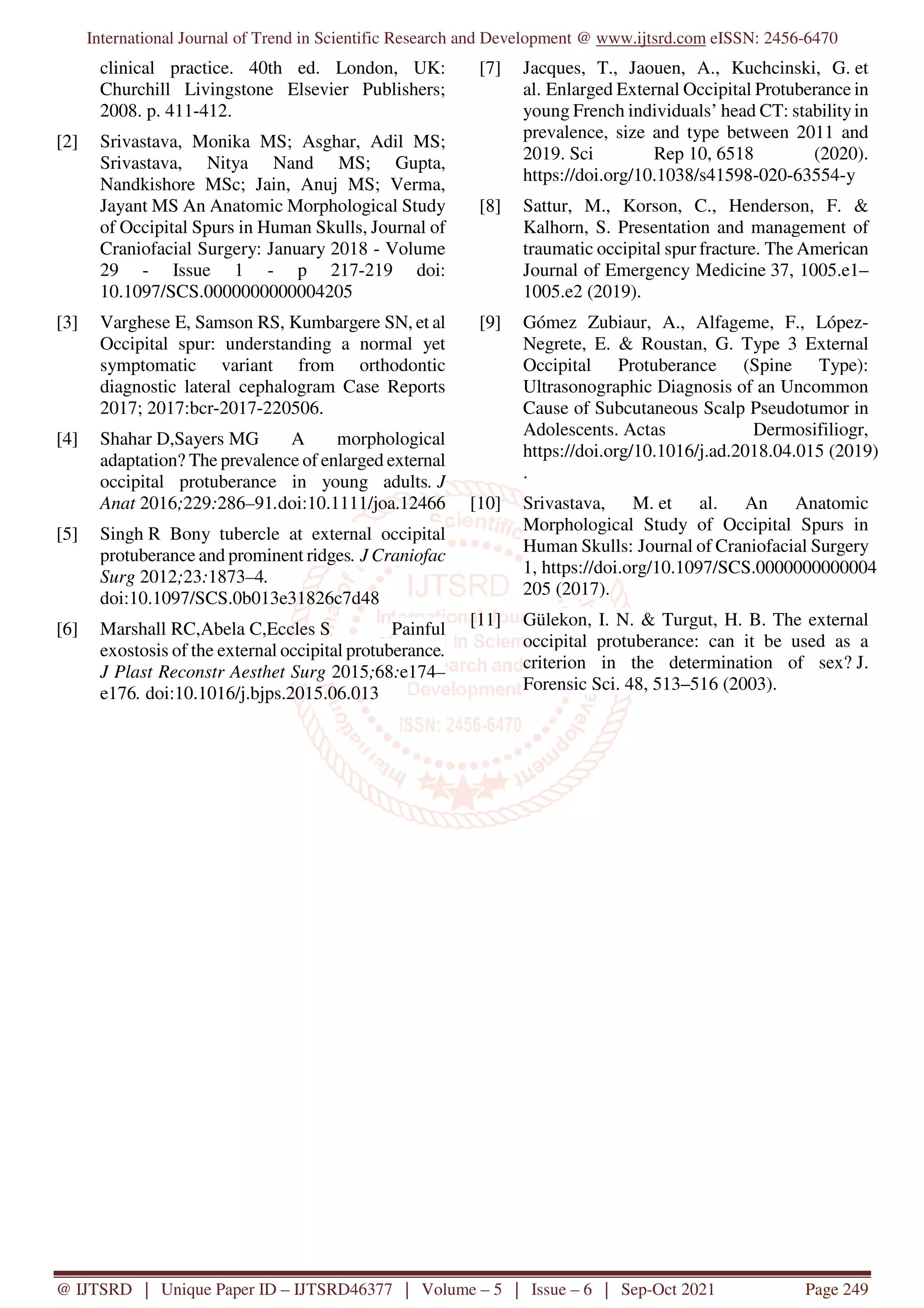 Occipital Knob Morphological Variations in Human Dried Skulls and ...
