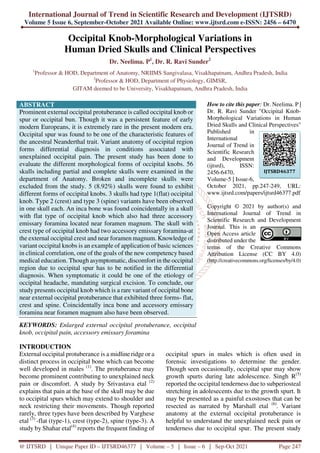 Occipital Knob Morphological Variations in Human Dried Skulls and ...