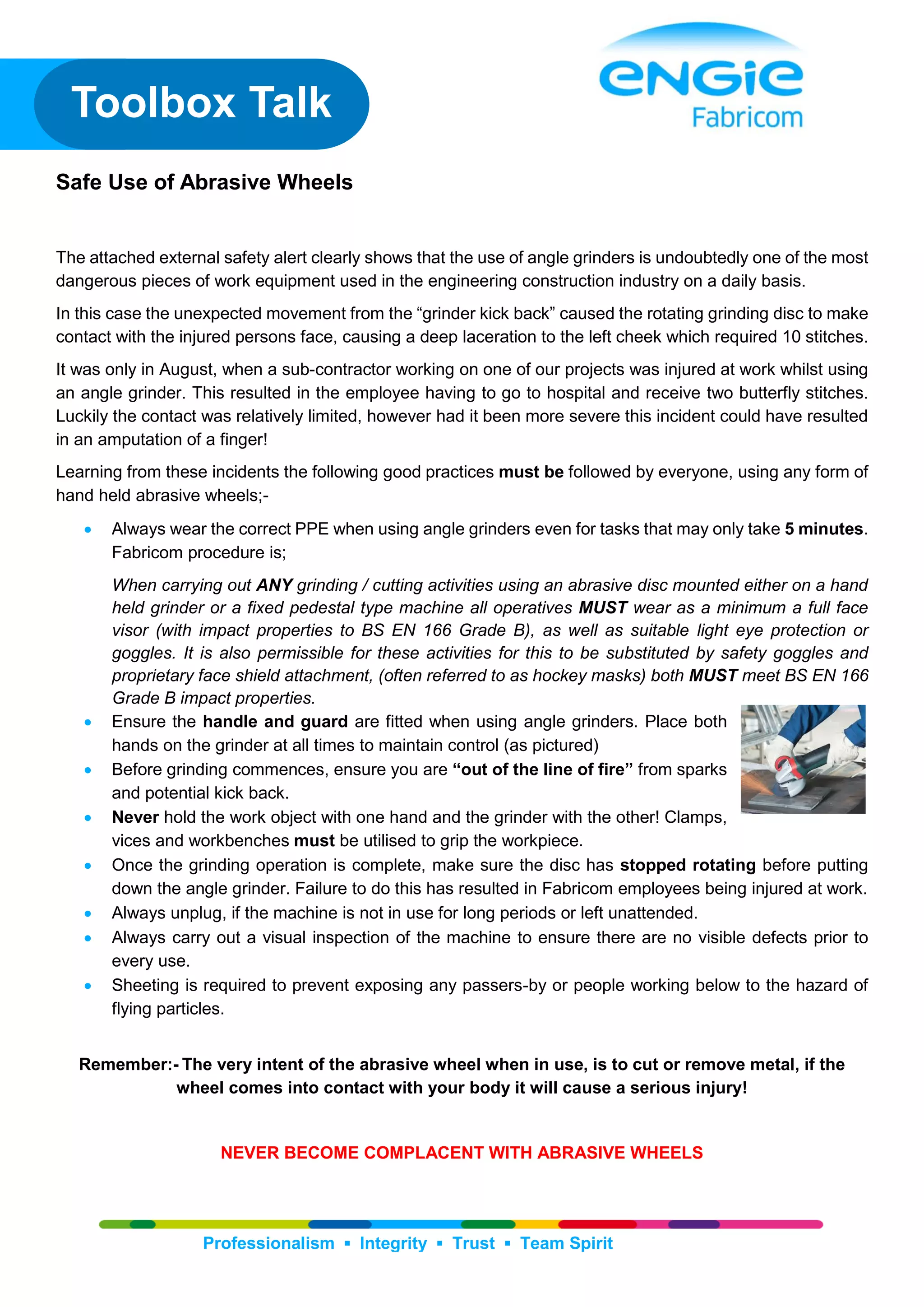 37 safe use of abrasive wheels | PDF