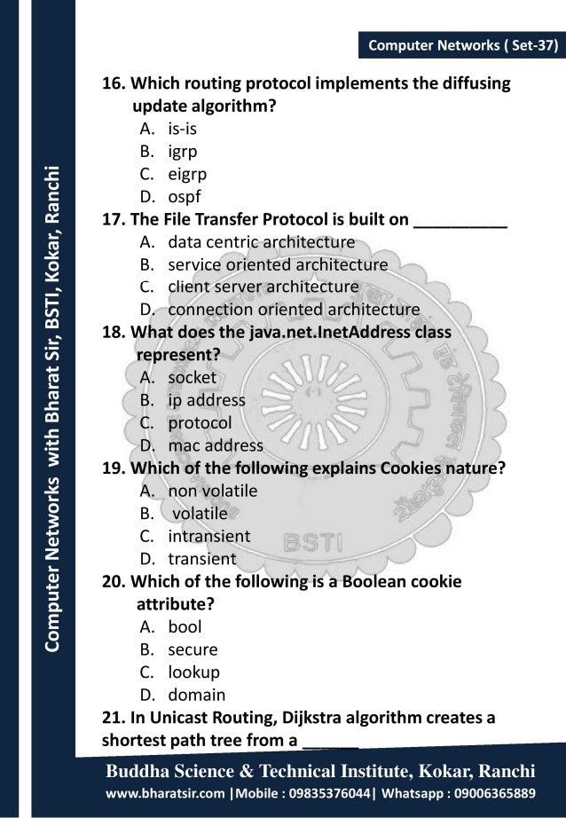 BSTI-BharatSir : Computer Network , Set-37 | PDF