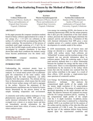 Study of Ion Scattering Process by the Method of Binary Collision Approximation | PDF