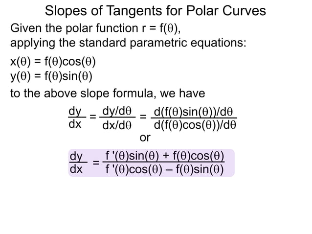 35 tangent and arc length in polar coordinates | PPT