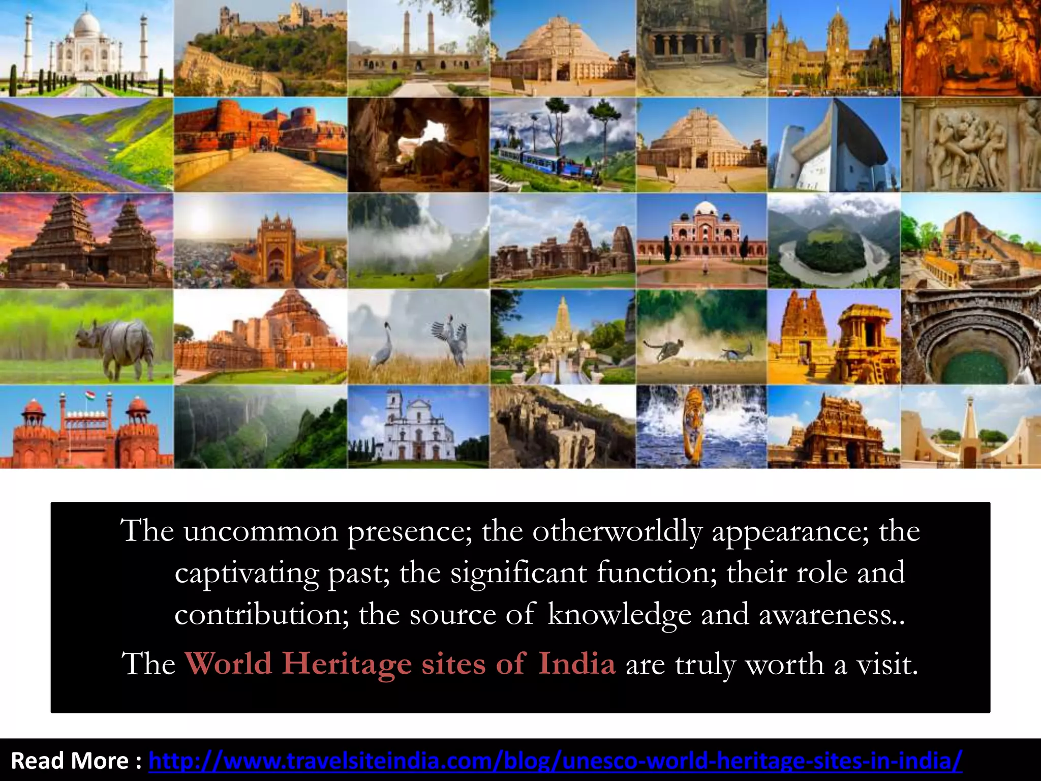 UNESCO World Heritage Sites In india | Travelsite India | PPTX