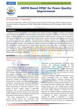 ANFIS Based UPQC for Power Quality Improvement | PDF