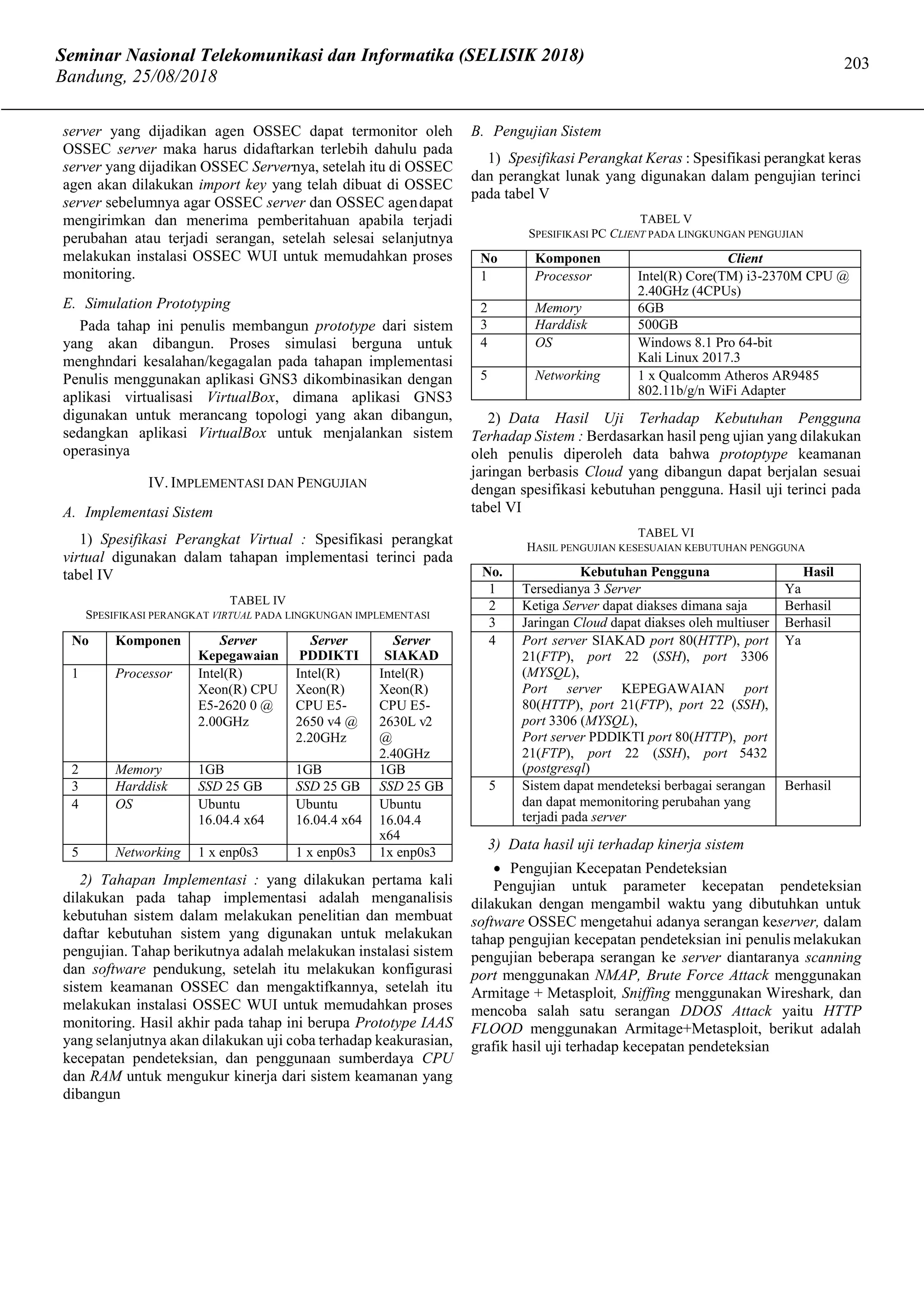 ANALISIS DAN IMPLEMENTASI NETWORK SECURITY SYSTEM MENGGUNAKAN TEKNIK ...