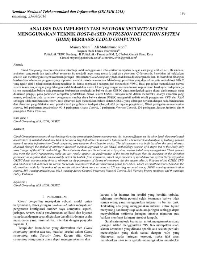 ANALISIS DAN IMPLEMENTASI NETWORK SECURITY SYSTEM MENGGUNAKAN TEKNIK ...