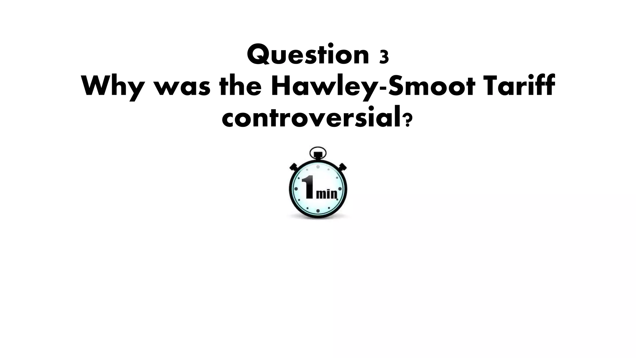 REVISION IGCSE CAMBRIDGE HISTORY: HAWLEY-SMOOT TARIFF | PPTX