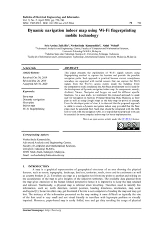 Dynamic navigation indoor map using Wi-Fi fingerprinting mobile technology | PDF
