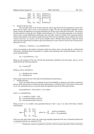 Performance analysis of optimized controllers with bio-inspired algorithms | PDF