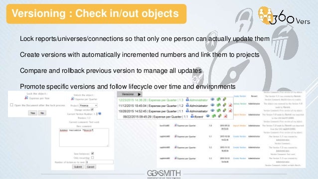 360Vers Business Objects version control