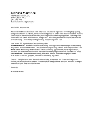 Marissa Martinez Cover Letter | DOCX