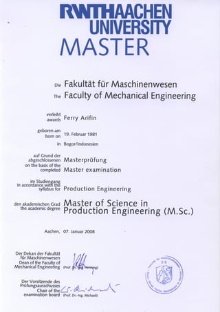 University Certificate (Master) | PDF