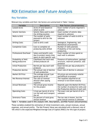 Expected ROI & Analysis Plan | PDF