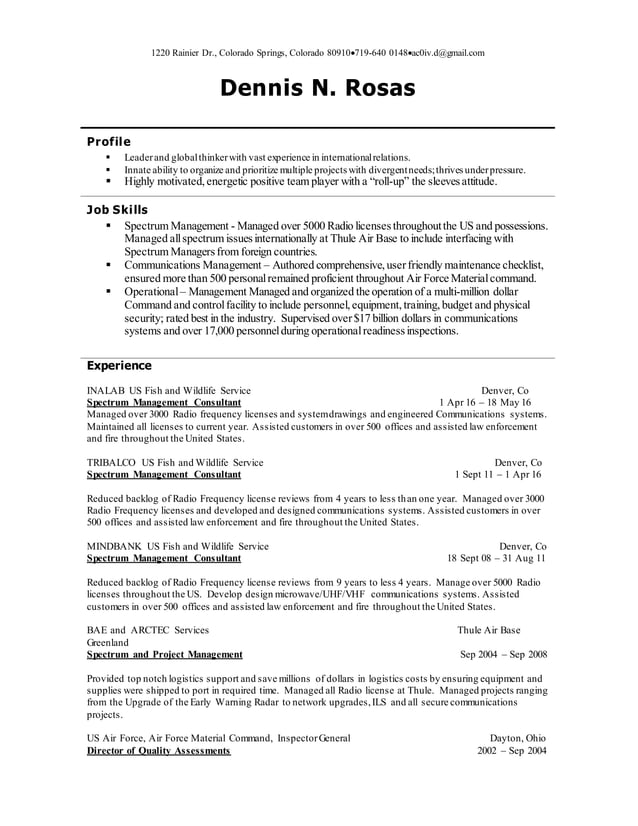 Dennis Rosas Resume July 2016 | PDF | Free Download