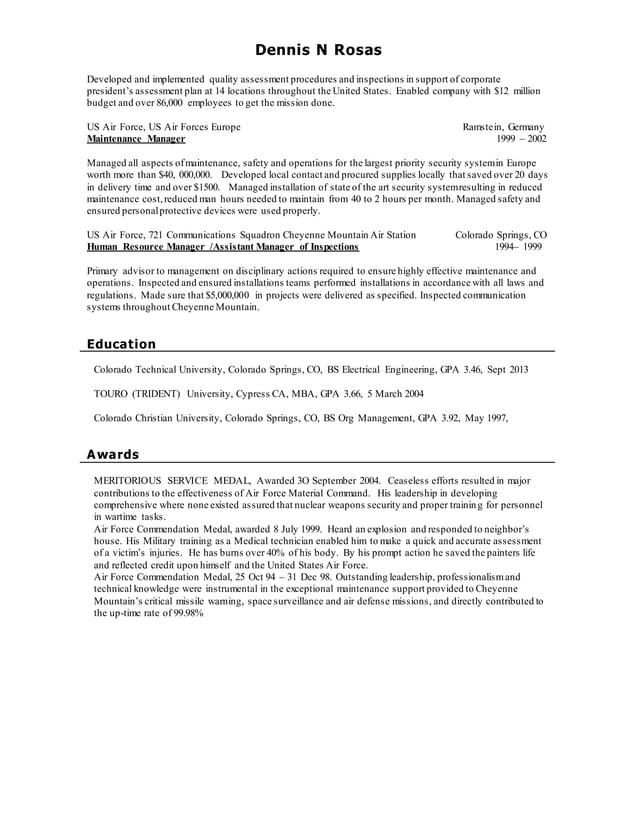 Dennis Rosas Resume July 2016 | PDF