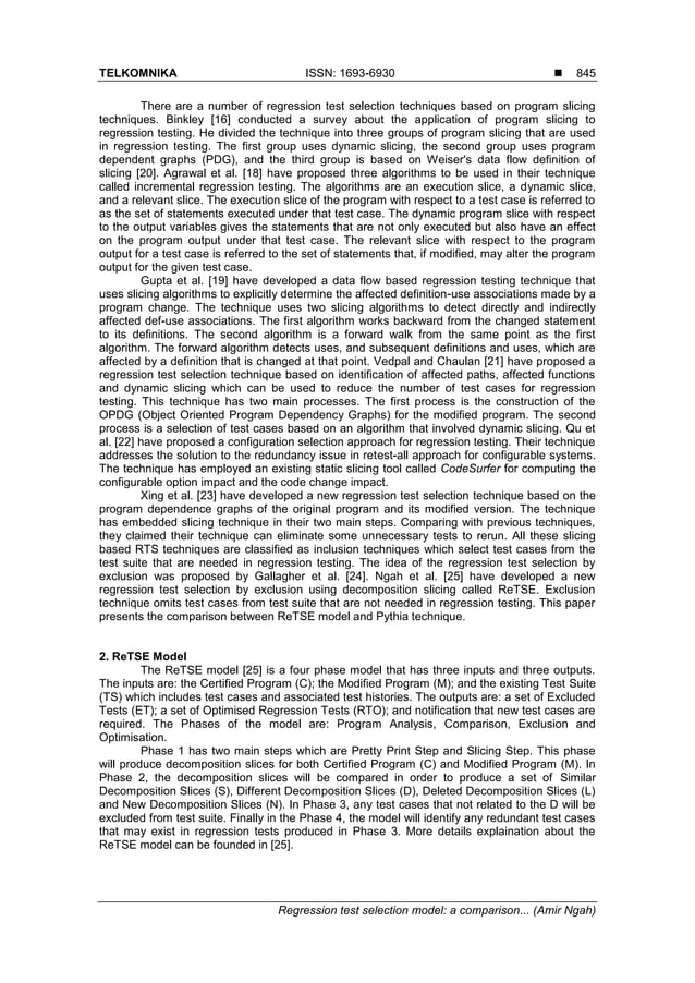 Regression Test Selection Model A Comparison Between Retse And Pythia Pdf 