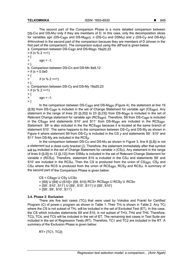 Regression test selection model: a comparison between ReTSE and pythia ...