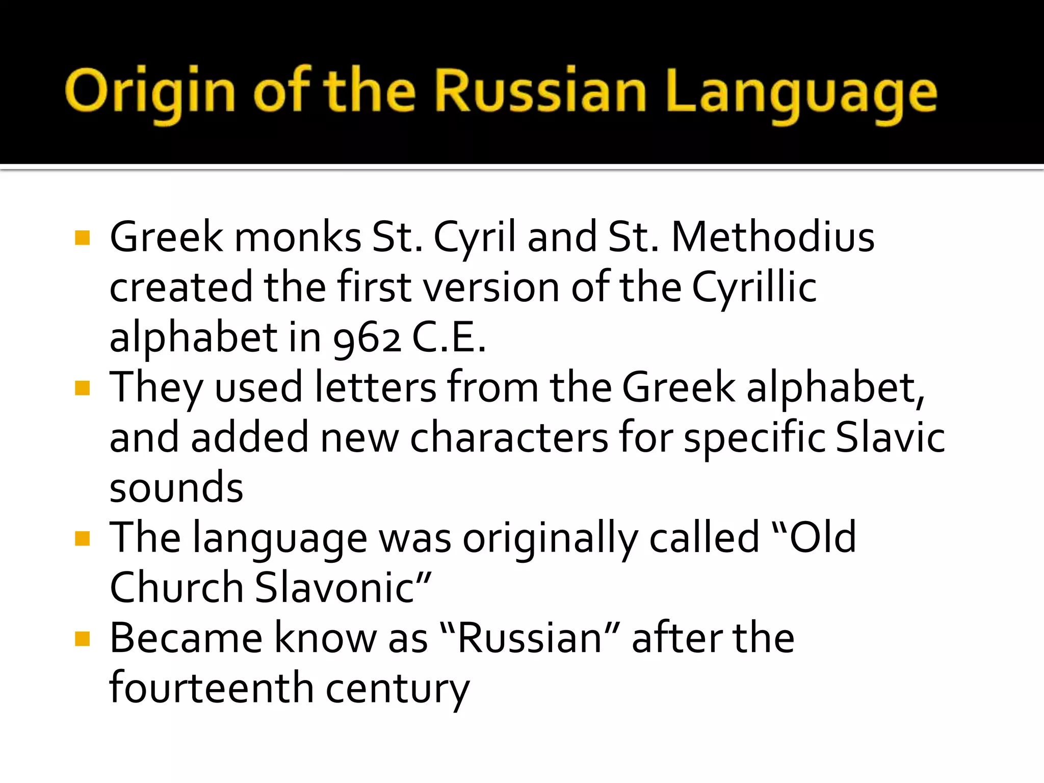 Russian for Beginners | PPTX | Programming Languages | Computing